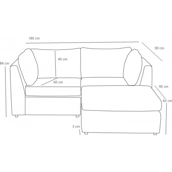 Mottona mini divan sofa - Lys grå - 15995,- - Stoffsofaer - Trendrom.no