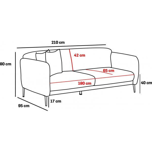 Venus 3-seters sovesofa - Cream - 13995,- - Sovesofaer - Trendrom.no